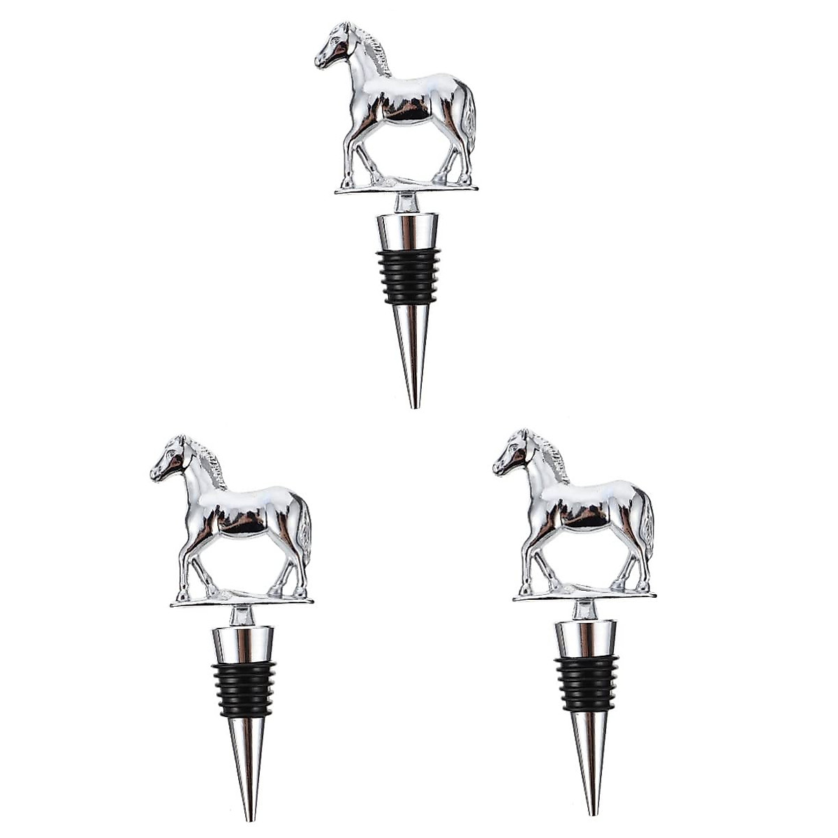 UPKOCH 3 Pcs Cork Champagne Preserver Wine Bottle Plug Wine Bottle Cap Horse Metal Plug Bottle Plug Bottle Metal Stopper Silver Preserver Cork Alloy Wine Preserver Pump Wine Bottle Plug