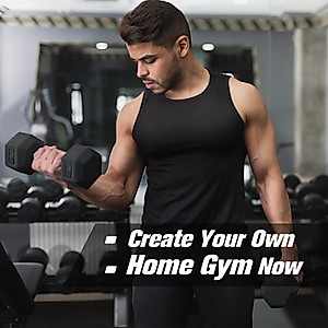 RitFit 250LB Rubber Hex Dumbbell Sets with Weights Rack, Multiple Color Choices Available, Great Gym Equipment for Home, Strength Training, Workouts (250LB, Blue)