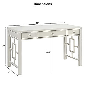 Comfort Pointe Verano 3-Drawer White Wood Desk