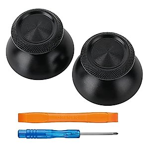 TOMSIN Metal Thumbsticks Replacement Kit for PS5 Controller – Aluminum Joysticks Accessories Compatible with PlayStation 5 Controller (Black)