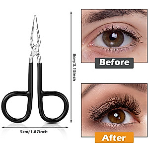 6 Pieces Tweezers Scissor Handle Straight Tip Scissor Shaped Eyebrows Tweezers for Hair Plucker Remover Facial Hair Eyebrows Care (Black)