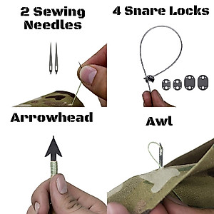 Stilvolle Tools Survival Card Tool Hook Size That Contains The 12 Features to Help Survival Card 12 Survival time to Card Size, Hook Small, Arrowhead A, Arrowhead B, (Silver)