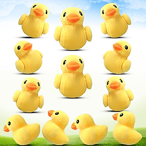 Skylety 12 Pieces Stuffed Duck Plush Yellow Duck Stuffed Animal 4 Inches Duck Plush Soft Toy Small Duck Playset for Boys and Girls Room Sofa Birthday Baby Shower Duck Theme Party Decoration