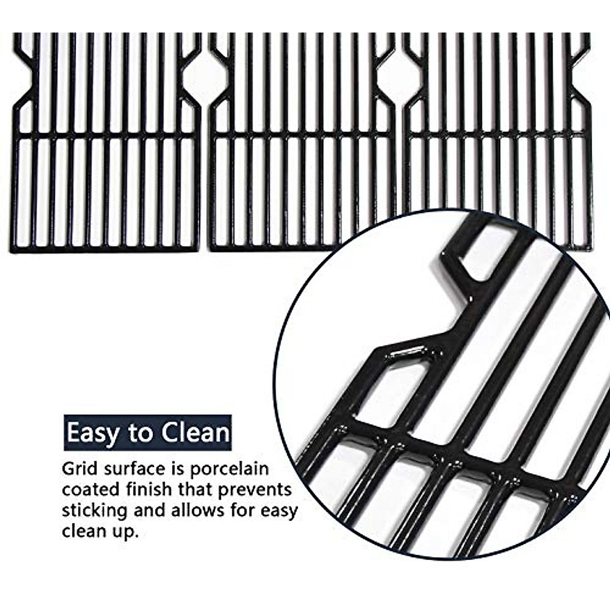 Hongso Grill Grates and Heat Plates Replacement for Gas Grill Charbroil 463230515 463239915 463235513 463235214 463234513 463234512 5 Burner Grills
