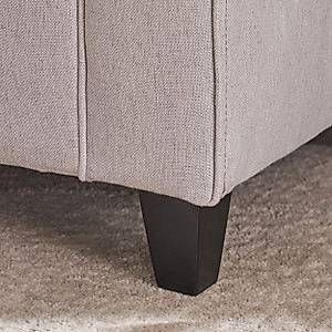 Christopher Knight Home Keiko Fabric Armed Storage Bench, Light Grey