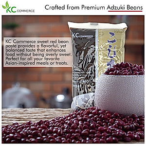 KC Commerce Sweetened Red Bean Paste - Adzuki Beans, Japanese Mochi Rice Cake Sweets Anko, Mashed TSUBUAN, VEGAN & GLUTEN-FREE, NO PRESERVATIVE, NO-MSG, NON-GMO, 14.11oz