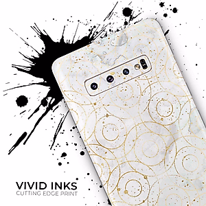 DesignSkinz Karamfila Watercolor & Gold V8 Protective Vinyl Decal Wrap Skin Cover Compatible with The Samsung Galaxy S20 (Screen Trim & Back Glass Skin)