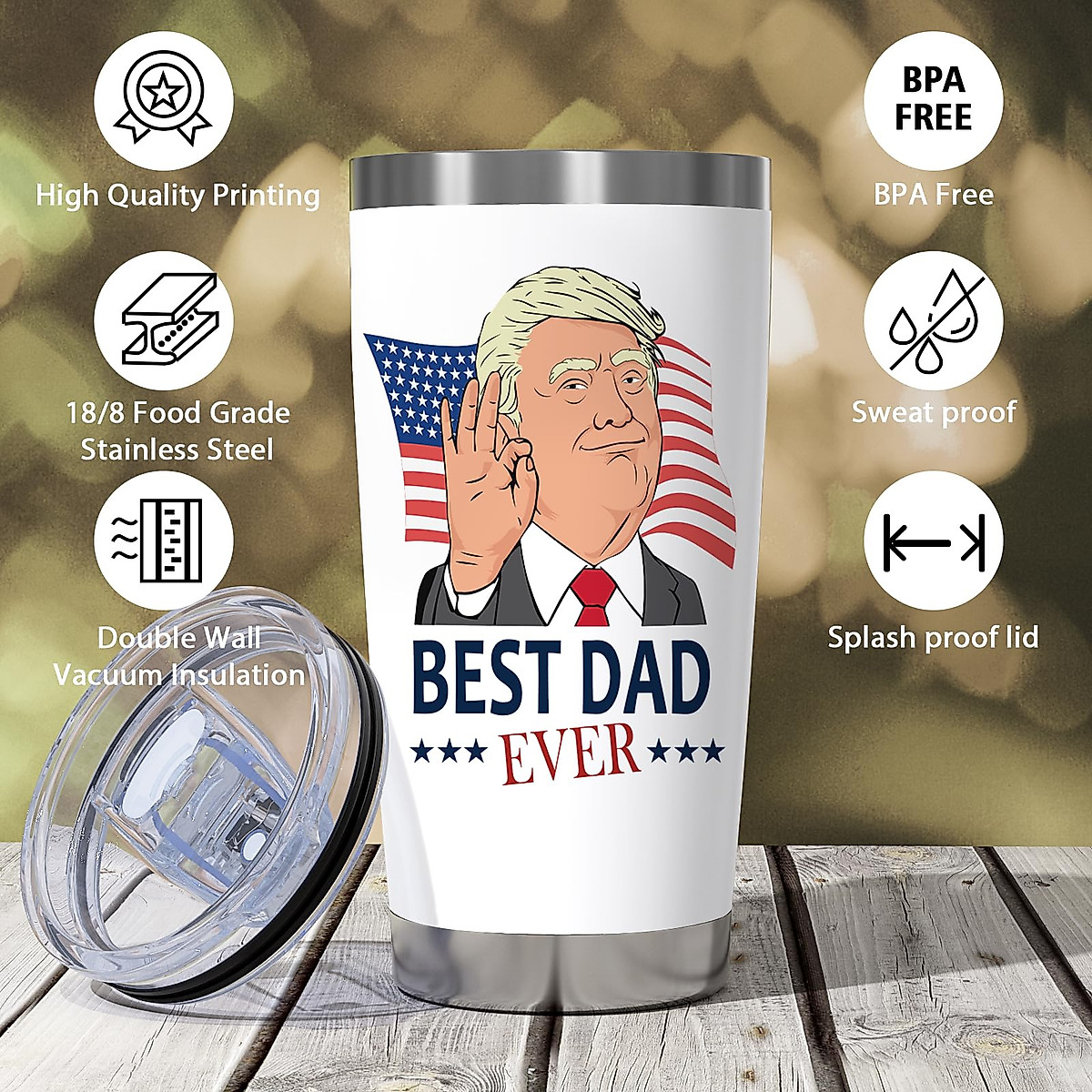 Gifts for Dad from Daughter, Son, Kids on Fathers Day, Christmas, Birthday - Funny Fathers Day Tumbler - Present for Father - Dad Tumbler 20oz