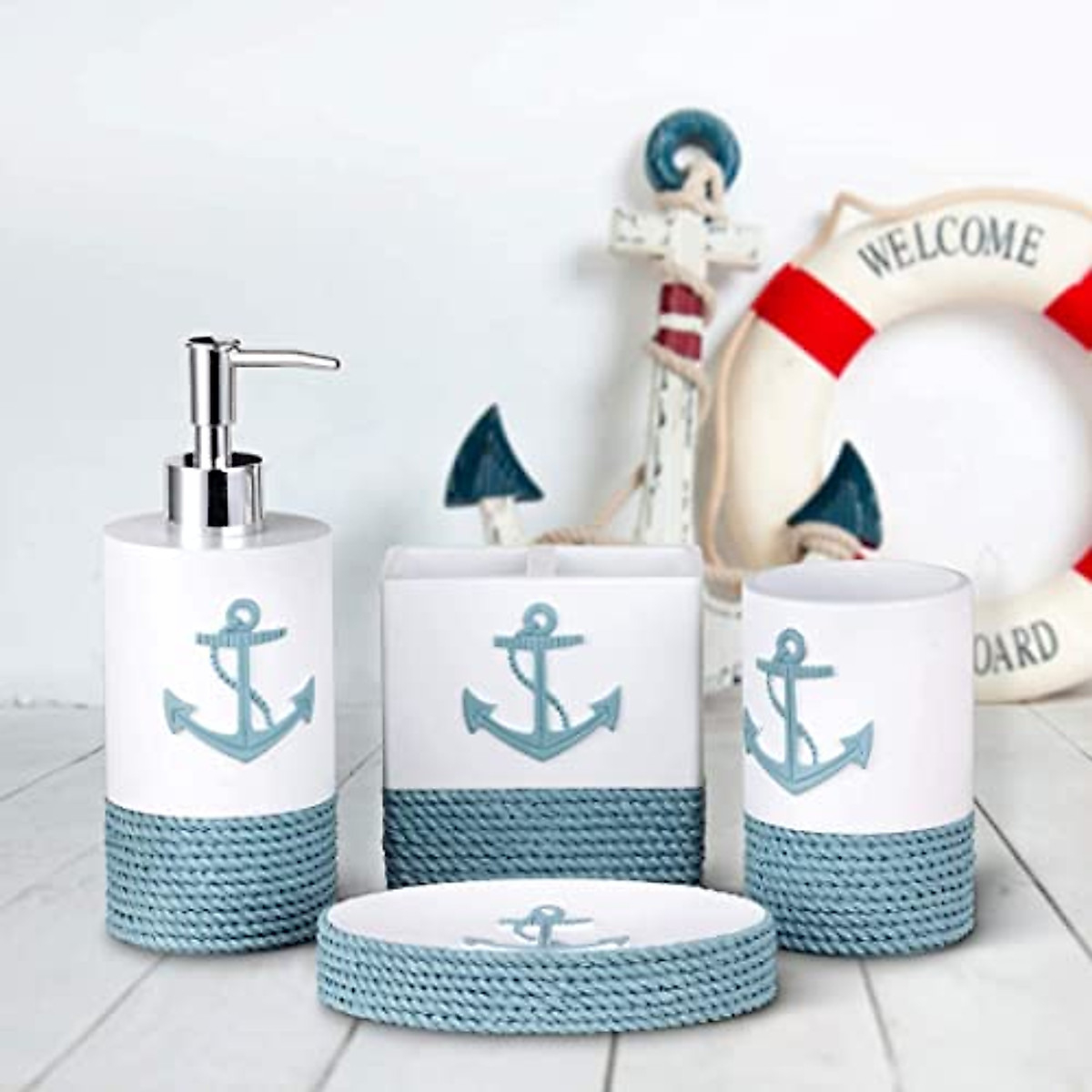 Nautical Wall Decor Set and Bathroom Accessories
