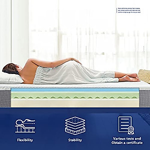 Olee Sleep 9 Inch Ventilated Gel Infused Memory Foam Mattress, CertiPUR-US® Certified, Gray, Queen