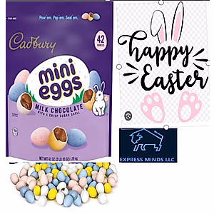Cadbury Mini Eggs Easter Candy 42 oz come with Express Minds customized card