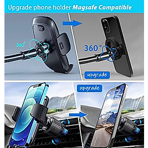 Magnetic Ball Mount Adapter Compatible with MagSafe, 360 Degree Rotate Mout Base Fit All 17mm/0.67inch Ball Joint Car Phone Holder, Compatible with All Phones