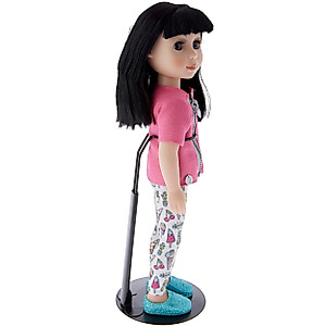 Plymor DSP-70B Black Adjustable Doll Stand, fits 12, 13, 14, 15, 16, and 17 inch Dolls or Action Figures, Waist is 2.25 to 2.75 inches Wide, 6 to 8 inches Around