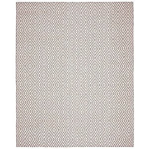 SAFAVIEH Montauk Collection Area Rug - 10' x 14', Grey & Ivory, Handmade Trellis Cotton, Ideal for High Traffic Areas in Living Room, Bedroom (MTK811A)