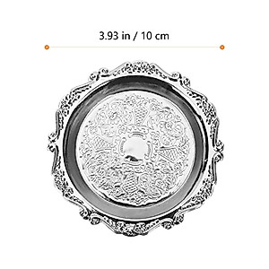 jojofuny 6pcs Food Dish Dishes Tray Snack Plate Home Trays Plates Silver Platter for Serving Appetizers Fruits Inch Supplies Mini Round Metal Candy Snacks Dessert Organizer Nut Appetizer