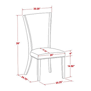 East West Furniture HLVE5-LWH-15 5 Piece Dining Set Includes a Round Dining Room Table with Pedestal and 4 Baby Blue Linen Fabric Upholstered Chairs, 42x42 Inch, Linen White