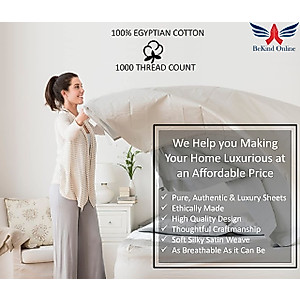 BeKind Online Extra DEEP Pocket 24 Inch of Fitted Sheet, 1000-Thread-Count 100% Long Staple Soft Cotton Sheet Set, Breathable, Wrinkle & Fade Resistant [4 PCs] 1000-TC Sheet Set [King, Leopard Print]