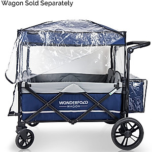 WONDERFOLD Stroller Rain Cover Made with Premium, Lightweight Transparent Sheet Featuring Small Ventilation Holes and Easy Access Hook-and-Loop Entrance (Fits Only X4 & X4M)