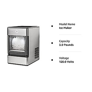 GE Profile Opal | Countertop Nugget Ice Maker | Portable Ice Machine Makes up to 24 lbs. of Ice Per Day | Stainless Steel Finish (Renewed)