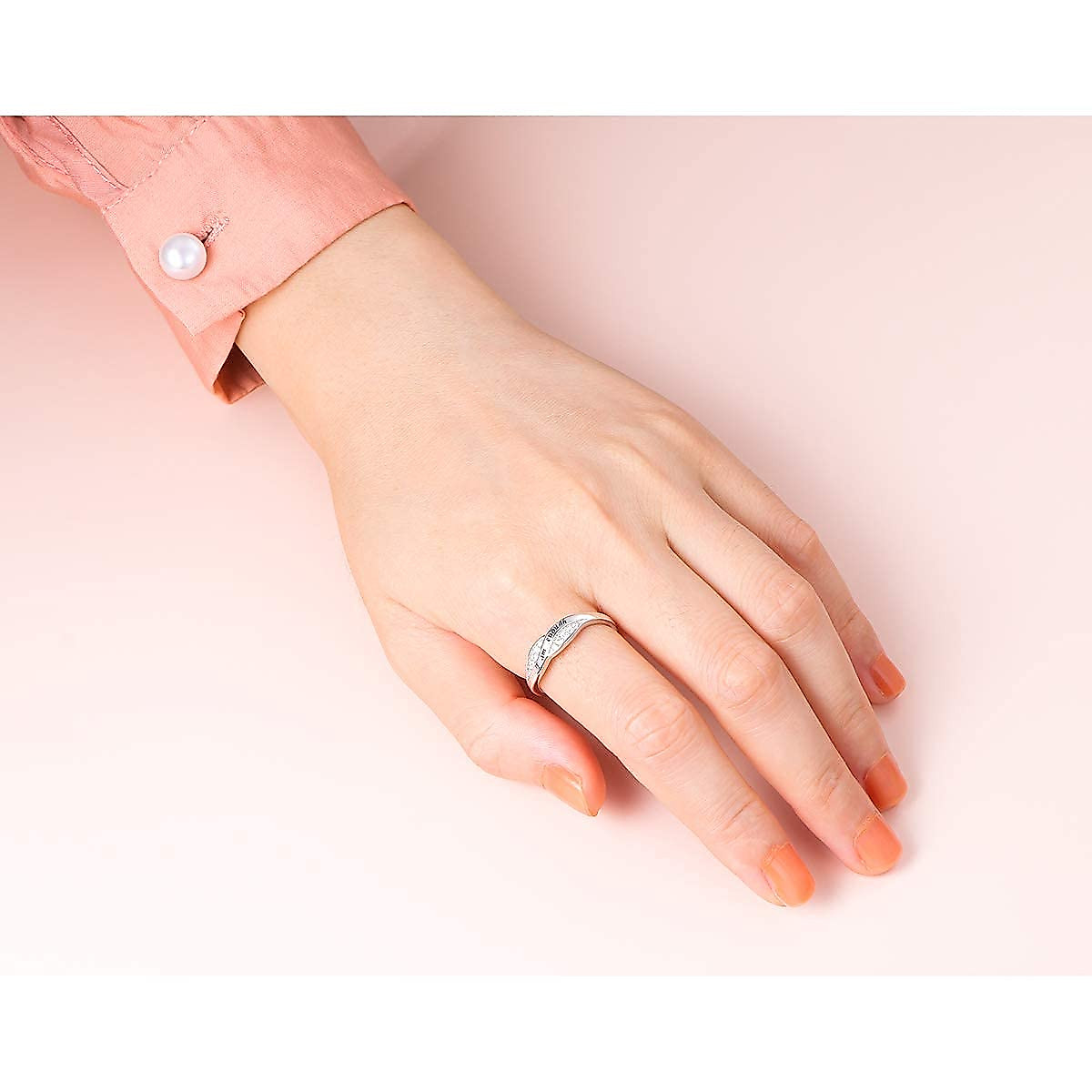 FLYOW Gifts for Mom I am Enough Rings 925 Sterling Silver CZ Ring Encouragement Jewelry Gift for Women Teen Girls Ring Size 5-10 (10)