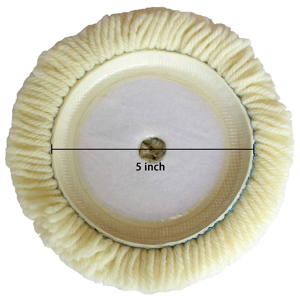 Wool Buffing Pad Kit 5" 3PCS 100% Natural Wool Car Auto Hook and Loop Grip Buffing Pad for Compound Cutting & Polishing for Car,Boats, Trucks and RVs Polishing Motorcycle Washing Machine