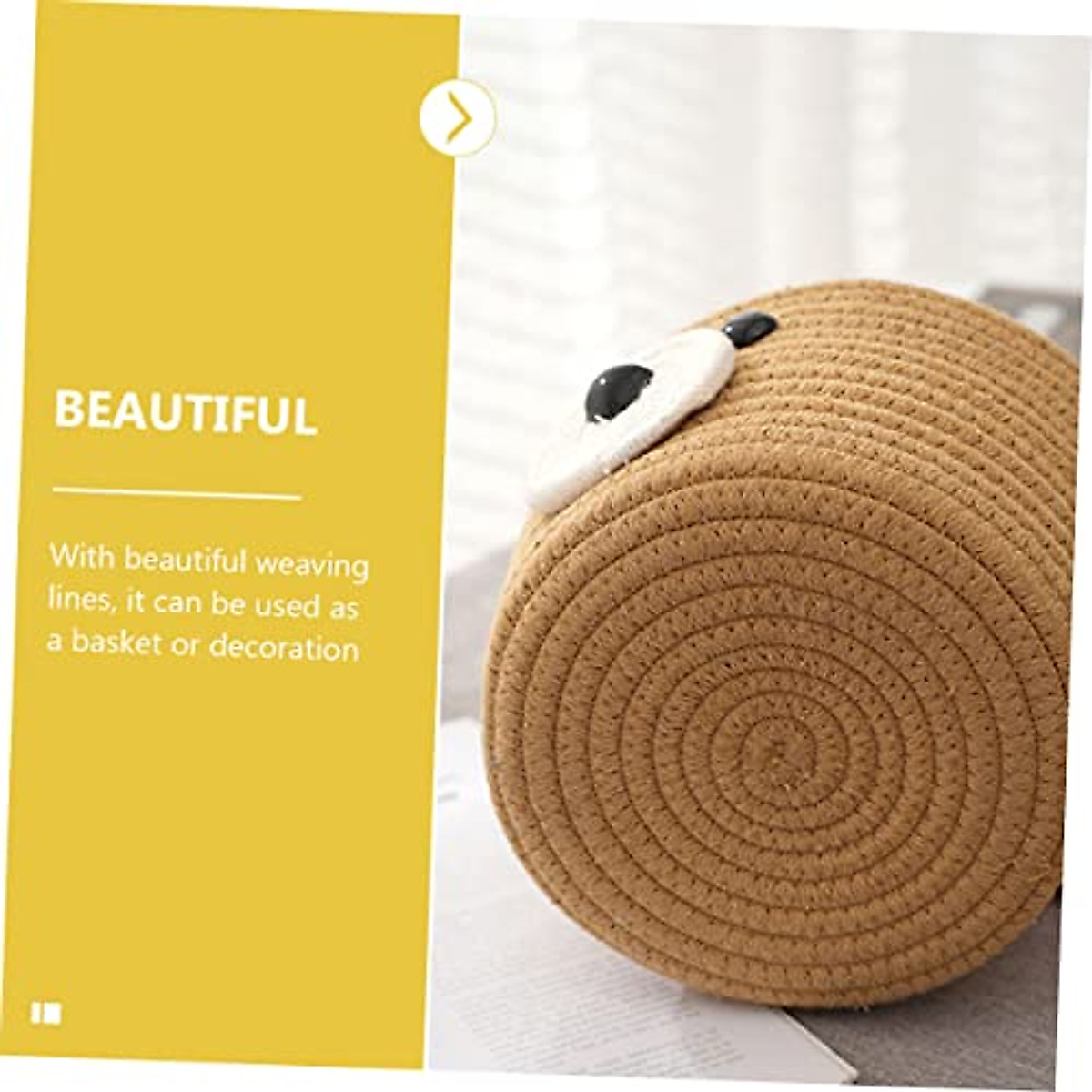 TOYANDONA Bear Storage Basket Clothes Bins Storage for Closet Toy Baskets Wicker Storage Basket Baby Laundry Basket Baskets Empty Wicker Laundry Baskets Cotton Rope Sundries Basket Mini