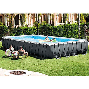 32 ft. x 16 ft. x 52 in. Ultra XTR Rectangular Above Ground Hard Side Swimming Pool Set, Gray