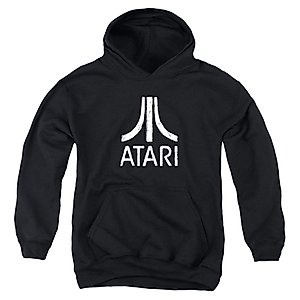 Popfunk Atari Video Game Console Retro Logo Kids Youth Pullover Hoodie & Stickers (Medium)