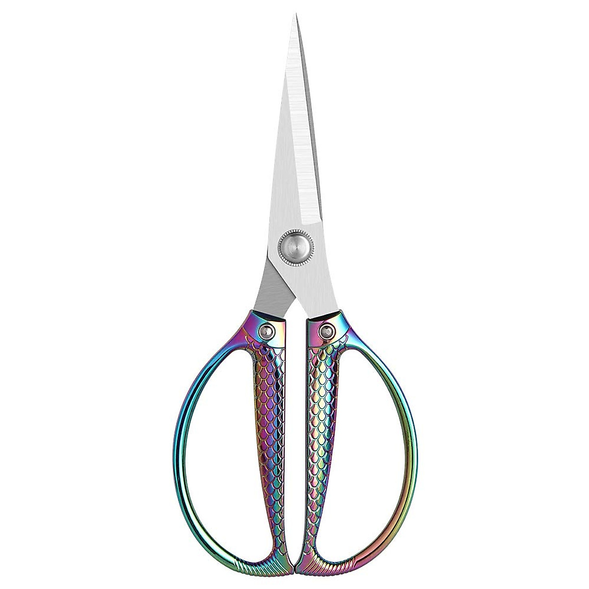 Jasni Fish pattern Powerful kitchen scissors professional Heavy Duty Multi-Purpose pretty Color rainbow Titanium Coating Forged Stainless Steel fish bones Shears Office Home scissors