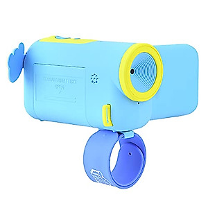PUSOKEI Mini Kids Digital Camera 1.7inch Full Color Display Up to 32GB Child Video Camera with Cartoon Stickers for Children Birthday Gift(Blue)