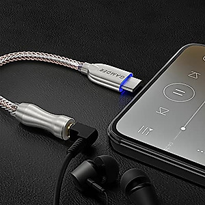 GAMDER USB Type C to 3.5MM DSD128 32bit/384KHz CS46L41 + SA9302L Hi-Fi Dual Audio Chip Decoder Headphone Amplifier Adapter DAC for Android Phone Windows 10 MAC