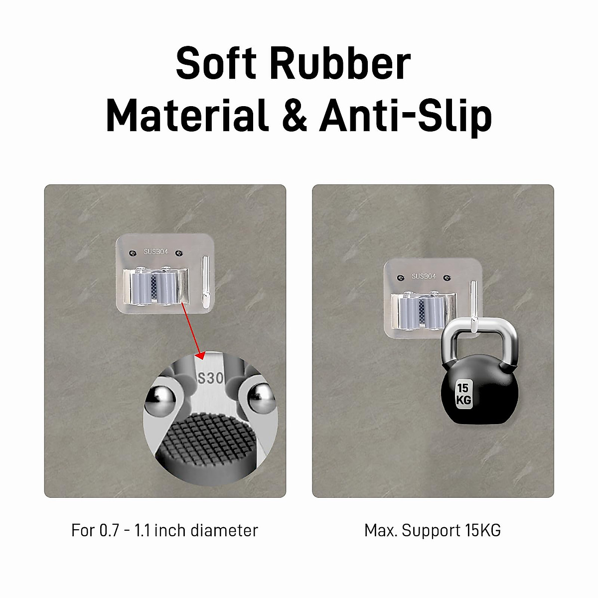 Bntyok 5 Pack Broom Holder Heavy Duty Stainless Steel Broom Hanger with Hooks Screw Drilling Rust Resistant Mop and Broom Holder Wall Mount for Bathroom Kitchen Laundry Room Garage - Silver