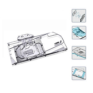 Bykski GPU Copper Water Cooling Block for EVGA RTX3090 RTX3080 RTX3080Ti FTW3 Ultra Gaming (5V LED GPU Block with Backplate)