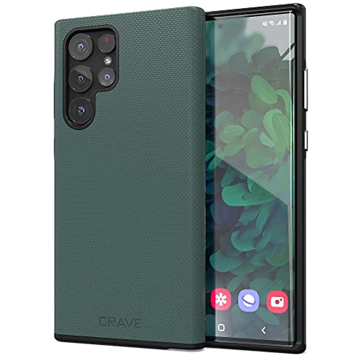 Crave Dual Guard for Samsung Galaxy S22 Ultra Case, Shockproof Protection Dual Layer Case for Samsung Galaxy S22 Ultra, S22 Ultra 5G - Forest Green