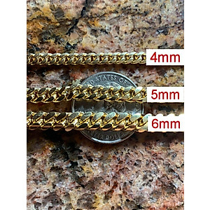 HarlemBling Miami Cuban Link Chain Or Bracelet - 14k Gold Plated Real Solid 925 Silver Necklace - Box Lock Cuban Link 4-10.5mm - Italy (26, 5mm Wide)