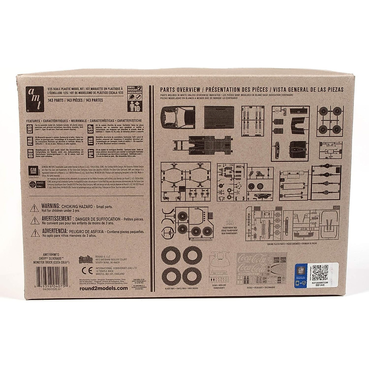 AMT Skill 2 Model Kit Chevrolet Silverado Monster Truck Coca-Cola 1/25 Scale Model
