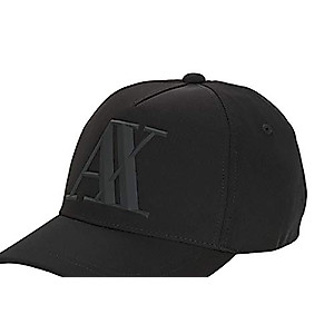 A|X ARMANI EXCHANGE mens 3d Rubber Ax Tonal Logo Hat Baseball Cap, Nero/Black, One Size US