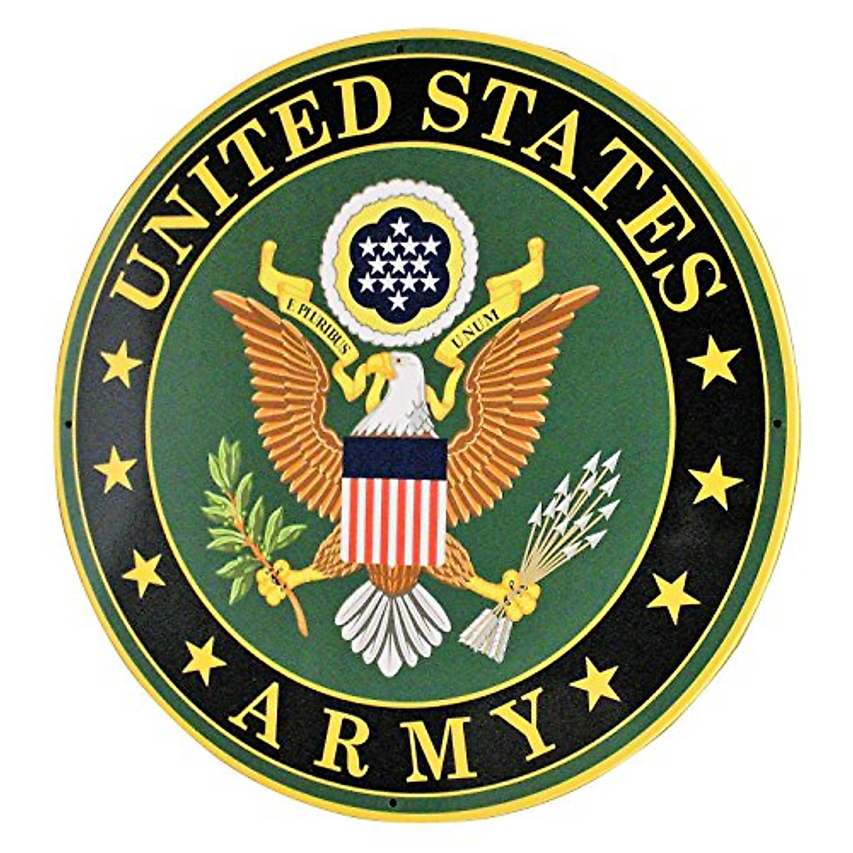 Army Military Logo Aluminum Metal Sign - US Service Branch Home Wall Decor