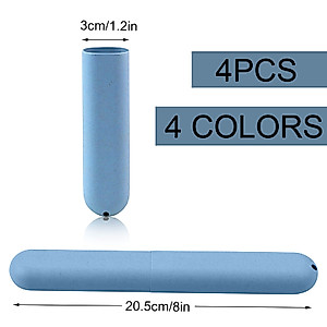 Oomcu Pack of 4 Travel Toothbrush Case, 4 Color Toothbrush Case Holder Portable Breathable Toothbrush Storage for Home, Camping, School, Travel