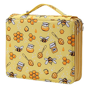 Lbxgap Portable Colored Printing Pattern Pencil Case Holds 120 pcs Pencils Bag Organizer with Handy Wrap Portable- Multilayer Holder for Watercolor Pens or Markers, Pencil Case Organizer for Artist