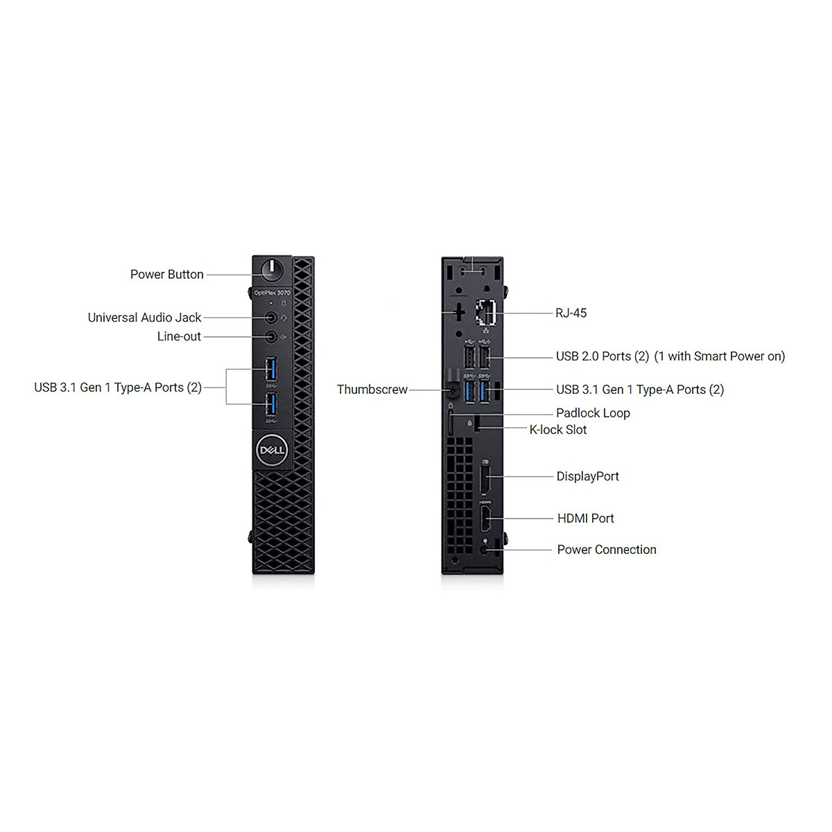 Dell OptiPlex 3040 Micro Desktop Computer, Intel Core i5-6500 Upto 3.2GHz 8GB RAM, 256GB SSD, AC Wi-Fi, Bluetooth, DisplayPort, HDMI - Windows 10 Pro (Renewed)