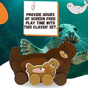 Jack Rabbit Creations Inc Big & Little Wooden Push Toy Otter