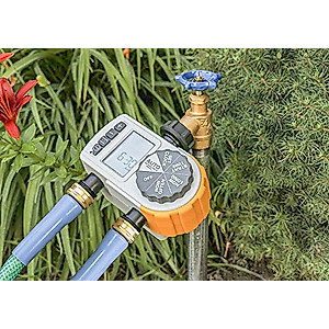 Solterra 28153 Single-Dial Two-Outlet Hose Timer, Gray