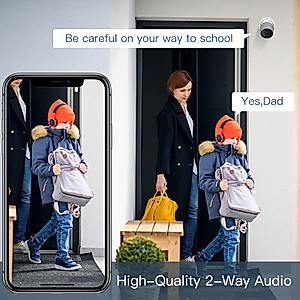 LAXIHUB Security Camera Outdoor 1080P Full HD, 2.4G WiFi Plug-in Camera, Motion & Noise Detection IP65 Waterproof, Night Vision, Two Way Audio-Compatible with Alexa & Google