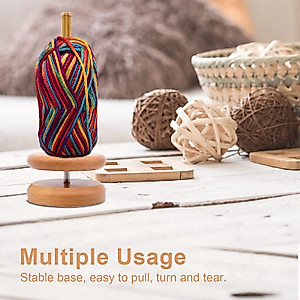 PhantomSky Wooden Spinning Yarn, Thread Holder/Thread Rack with Turn Mechanism - for Sewing, Quilting, Embroidery, Hair-braiding, DIY Making