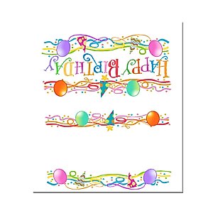 Stonehouse Collection Birthday Party Place Cards - 25 Happy Birthday Guest Seating Name Cards - Party Table Tents - Name Cards (Balloons & Confetti)
