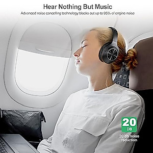 Qaekie Active Noise Cancelling Headphones - Wireless Over Ear Bluetooth Headphones, 100H Playtime with Low Latency, Game Mode, Hi-Res Audio, Deep Bass, Memory Foam Ear Cups, for Travel, Home Office
