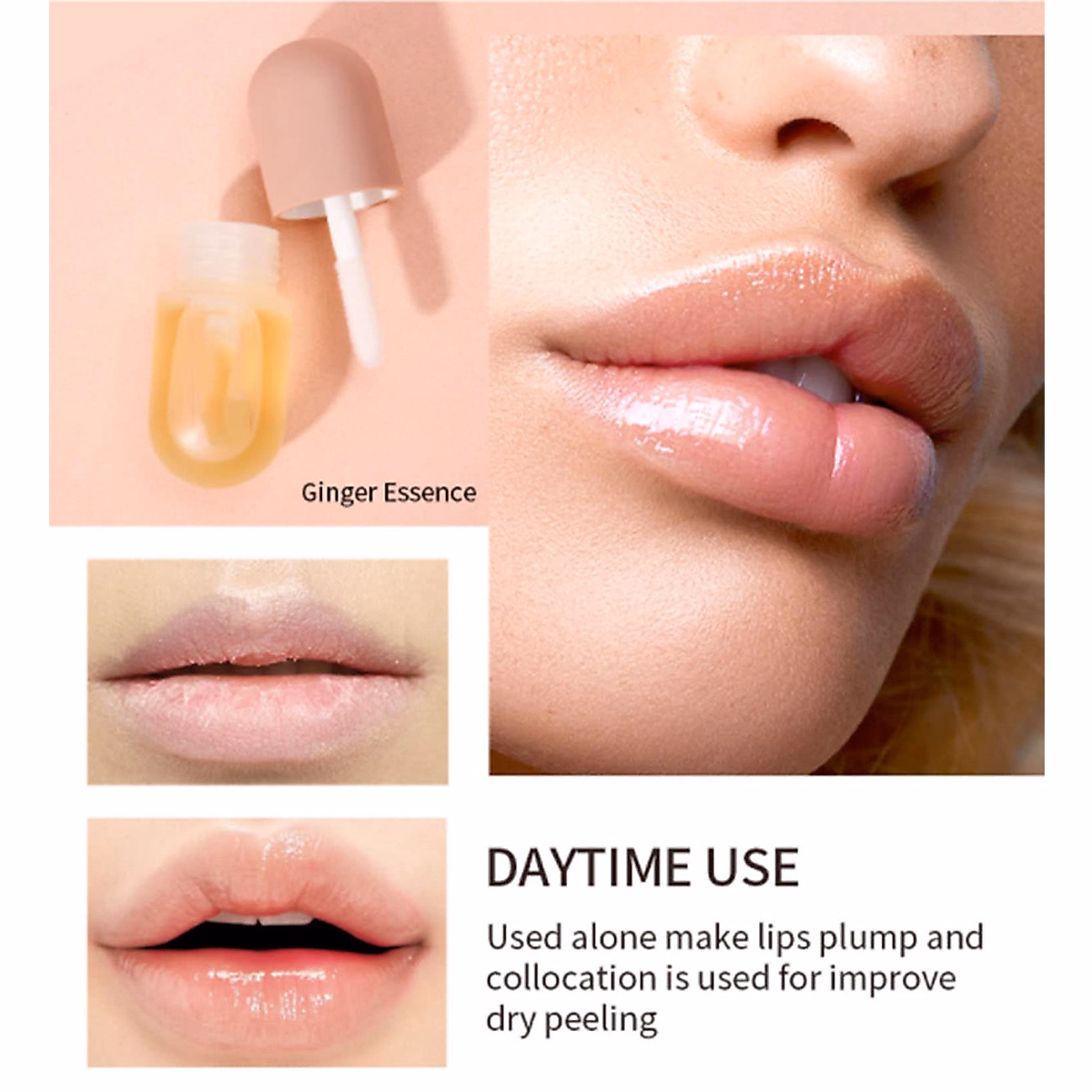 2 Pcs Lip Plumper,Lip Plumper Set,Day&Nigh Lip Plumping Treatments，Natural Lip Plumper and Lip Care Serum, Lip Enhancer for Fuller,Beautiful Fuller, Lip Plumper Gloss,Hydrating & Reduce Fine Lines