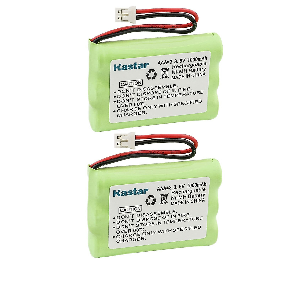 Kastar 2-Pack Ni-MH Battery 3.6V 1000mAh Replacement for Motorola Digital Video Baby Monitor MBP843CONNECT-3, MBP843CONNECT-4, MBP843CONNECTPU, MBP853CONNECT, MBP853CONNECT-2, MBP853CONNECT-3