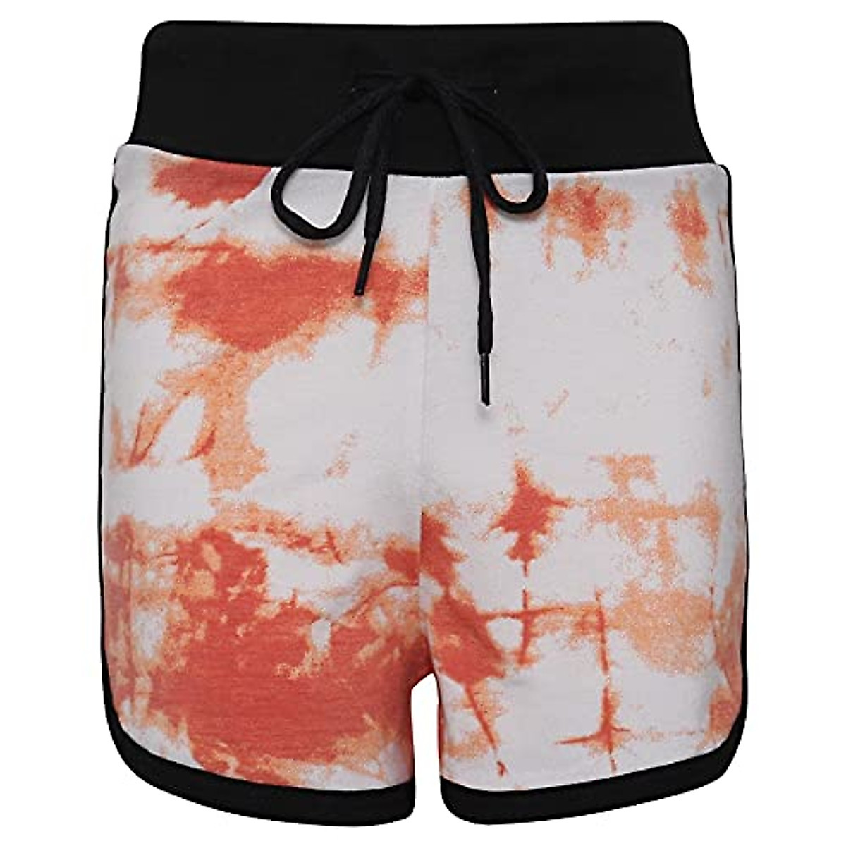 Kids Girls Shorts Gym Sports Tie Dye Orange Print Summer Hot Pant Shorts 5-13 Yr
